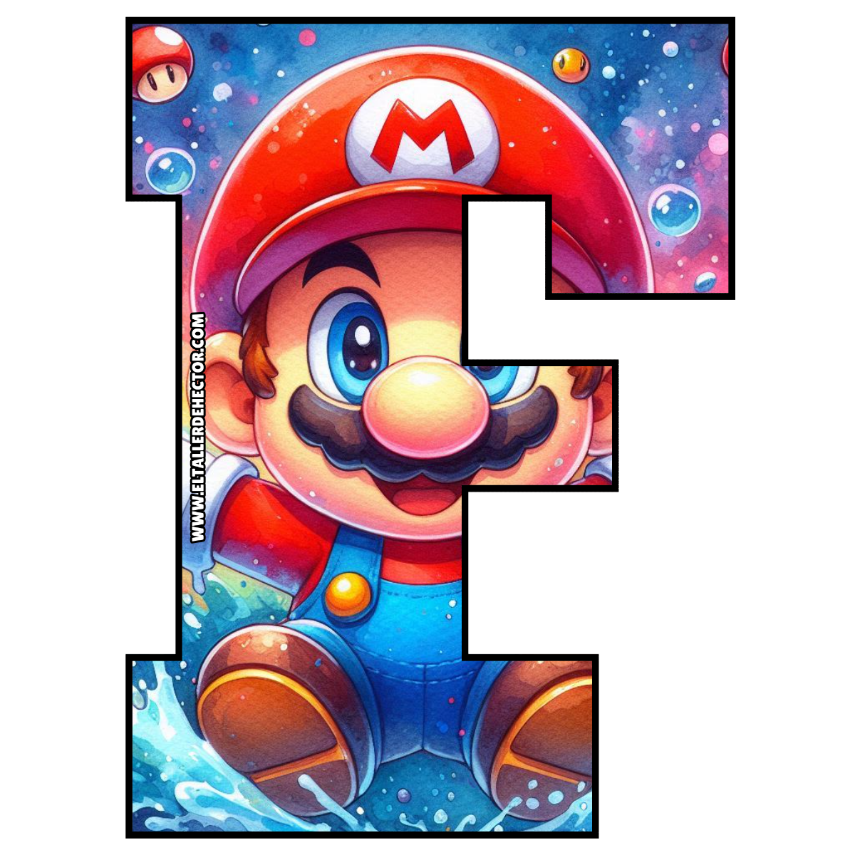 Letra F de Super Mario Bross - El Taller de Hector