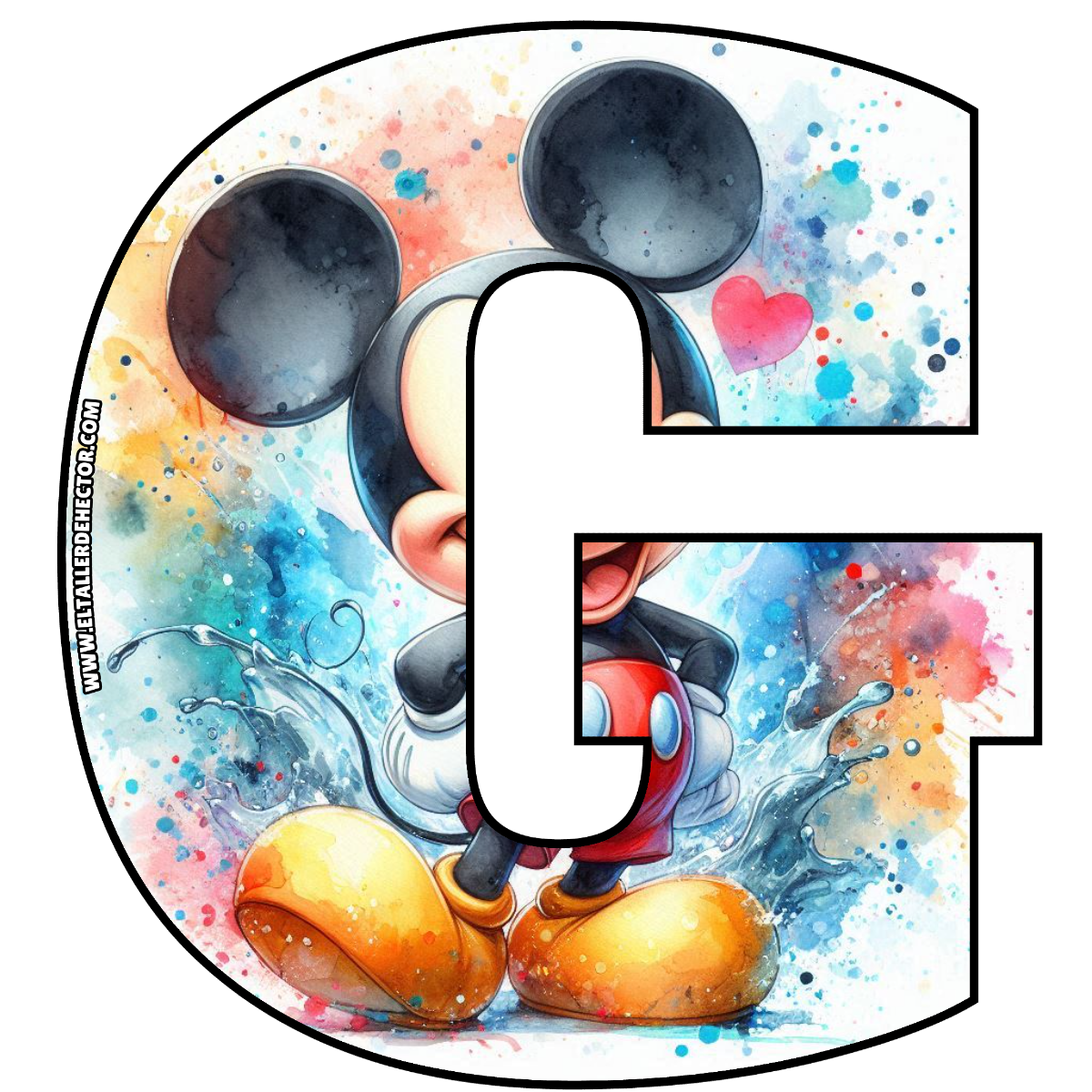 Letra G de Mickey Mouse - El Taller de Hector