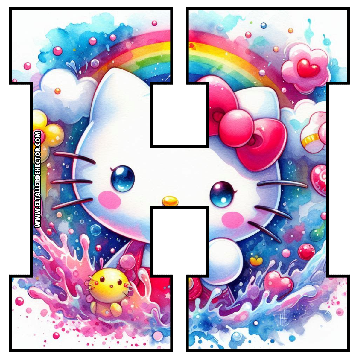 Letra H de Hello Kitty - El Taller de Hector