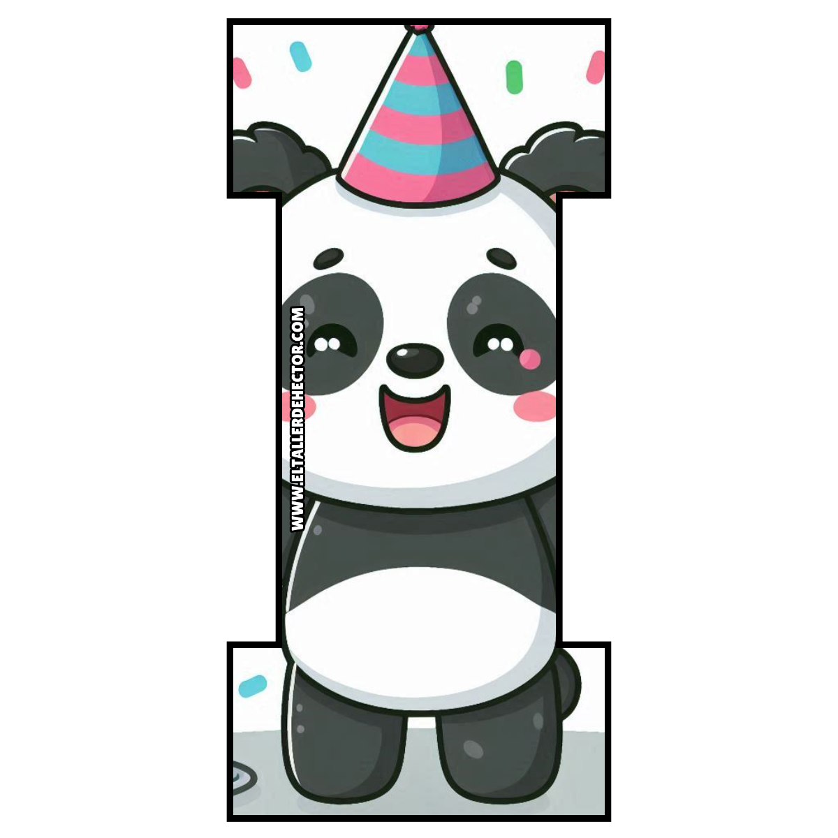 Letra I de Cumpleaños Oso Panda - El Taller de Hector