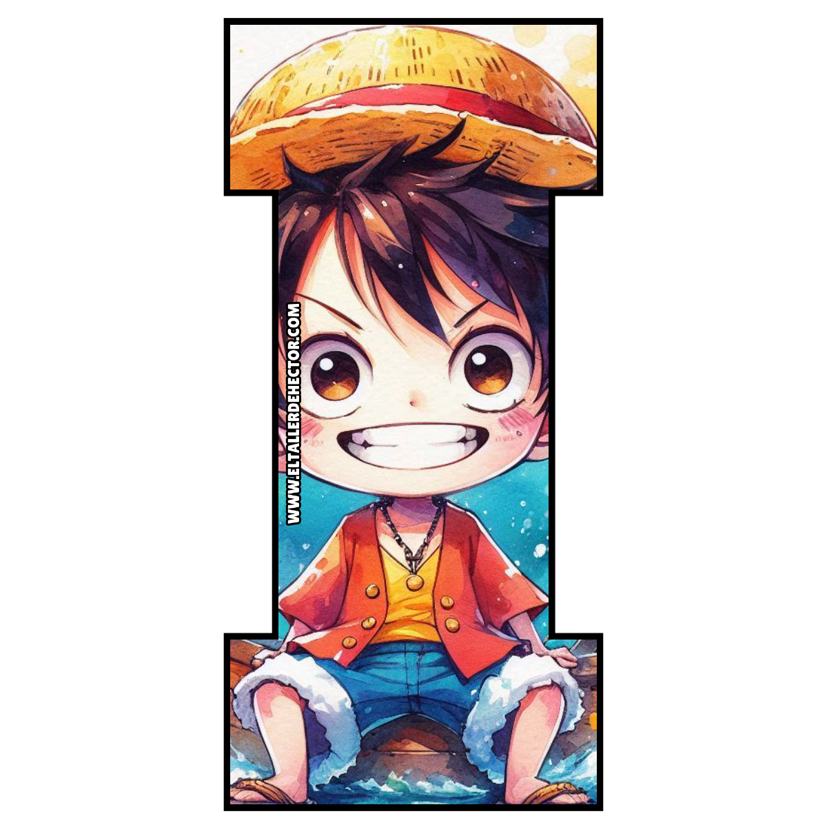 Letra I de Luffy One Piece - El Taller de Hector
