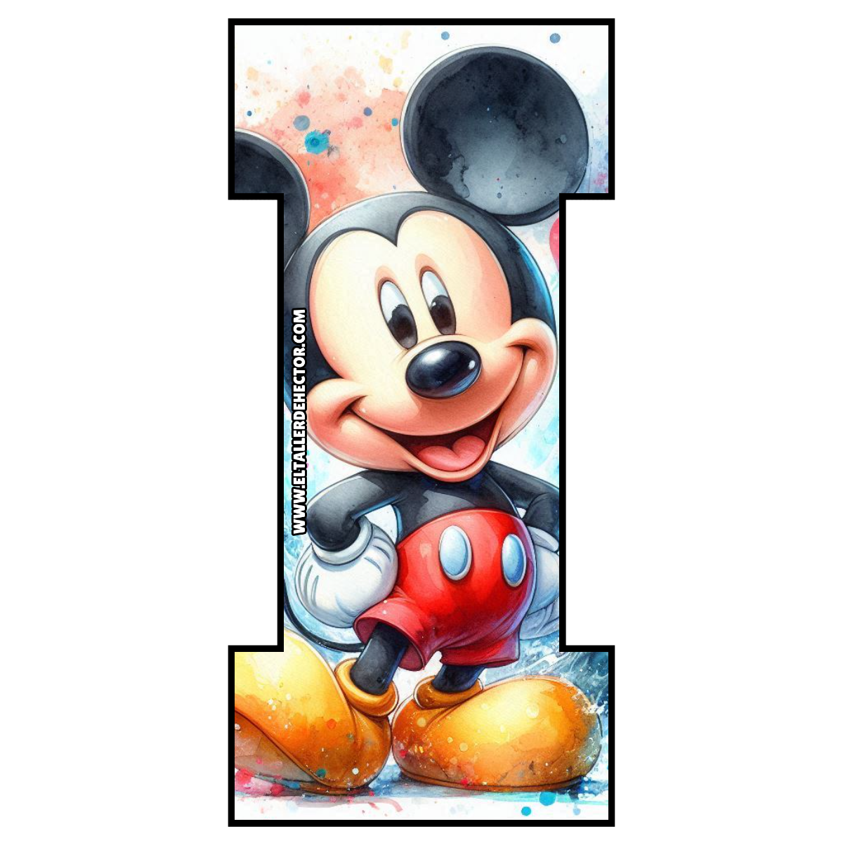Letra I de Mickey Mouse - El Taller de Hector