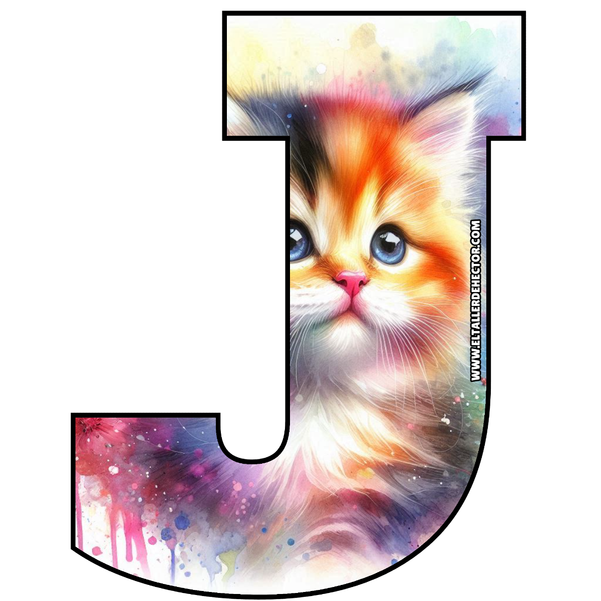 Letra J de Gato Cat - El Taller de Hector