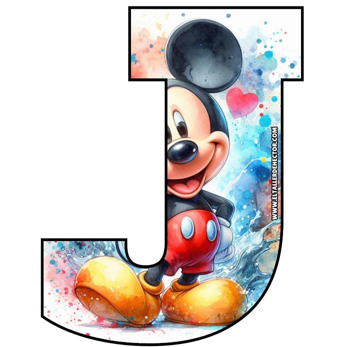 Letra J de Mickey Mouse - El Taller de Hector