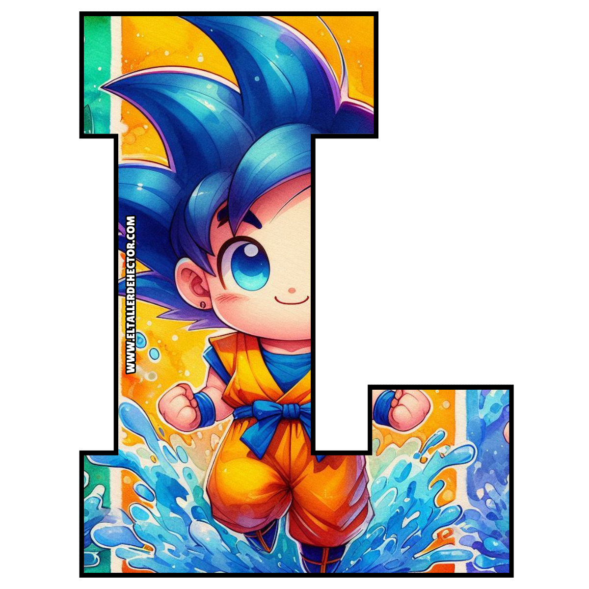 Letra L de Dragon Ball Goku - El Taller de Hector