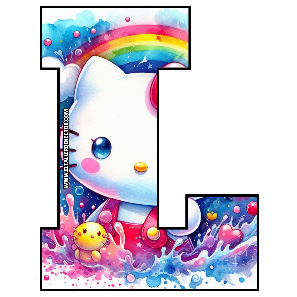 Letra L de Hello Kitty - El Taller de Hector