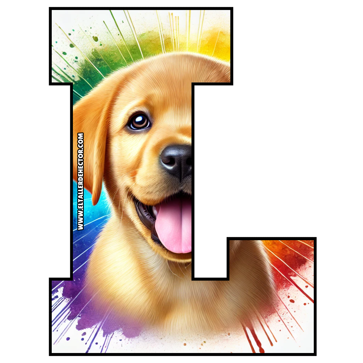 Letra L de Perro Labrador Retriever - El Taller de Hector