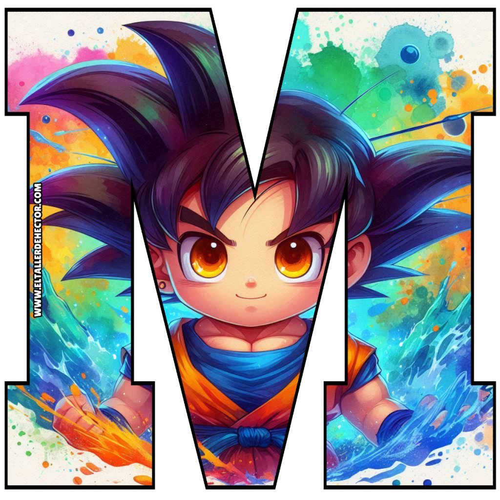 Letra M de Dragon Ball Goku - El Taller de Hector