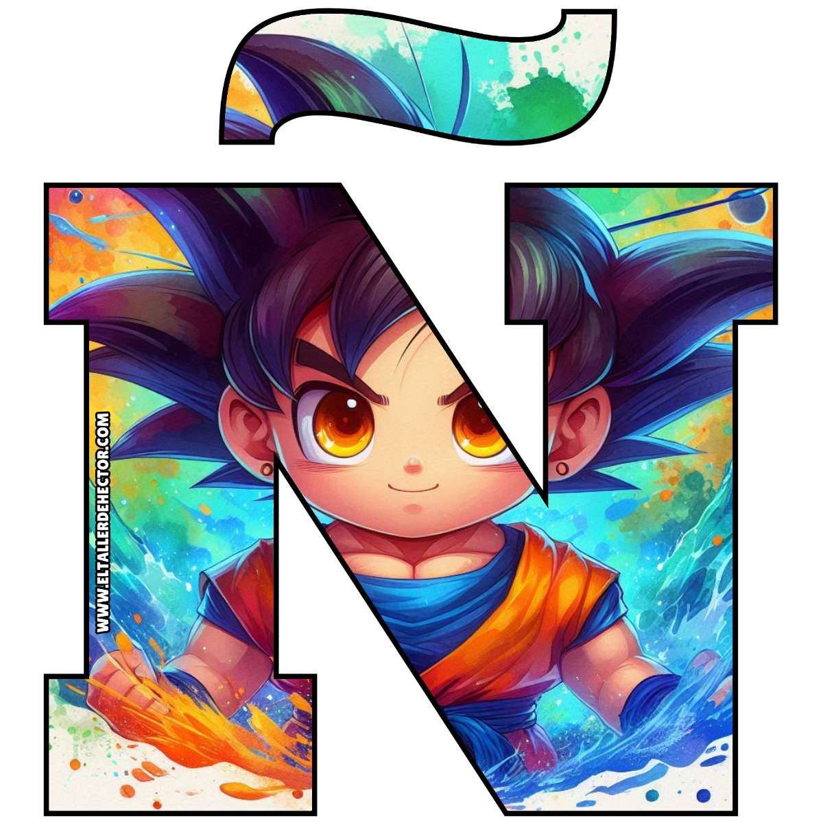 Letra Ñ de Dragon Ball Goku - El Taller de Hector
