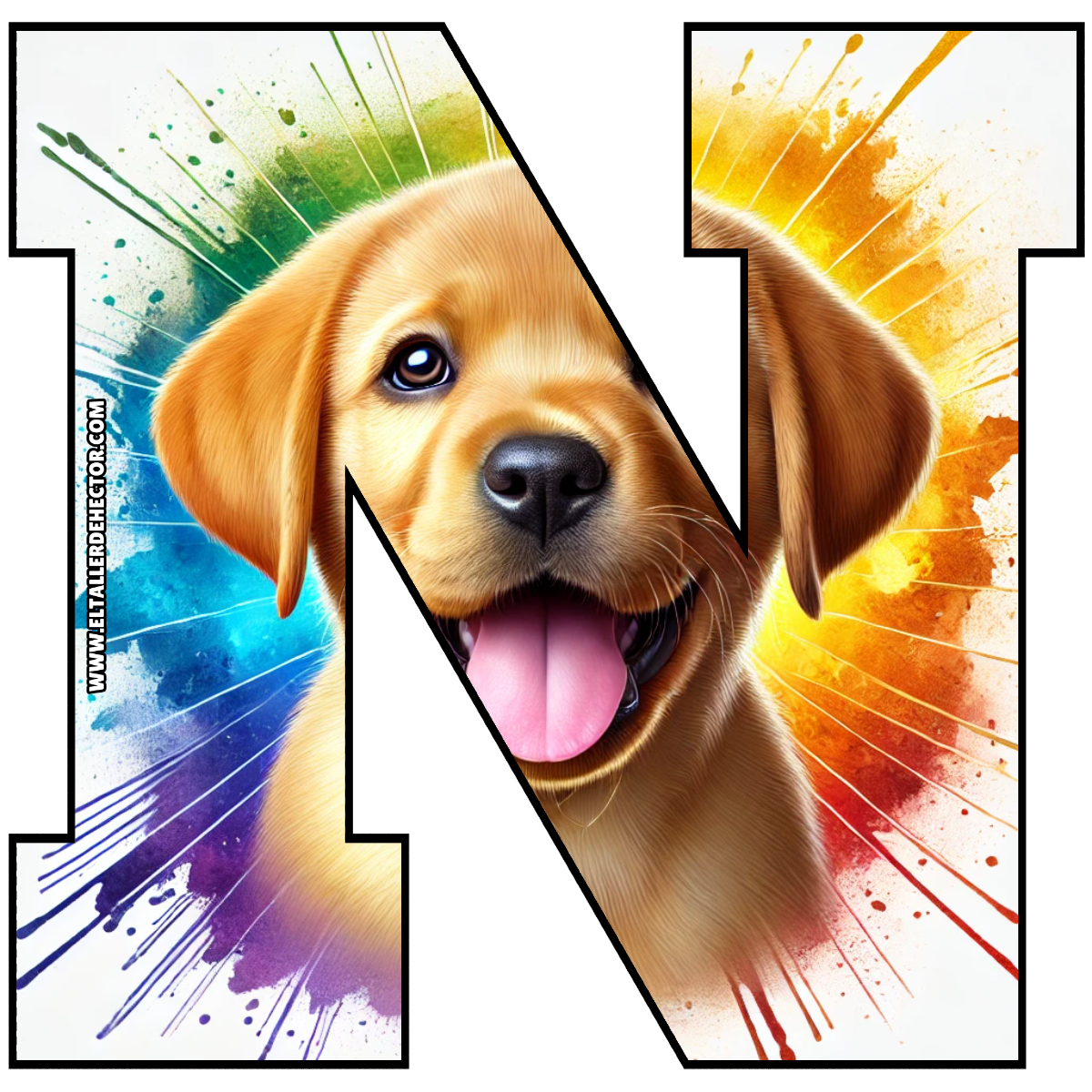 Letra N de Perro Labrador Retriever - El Taller de Hector