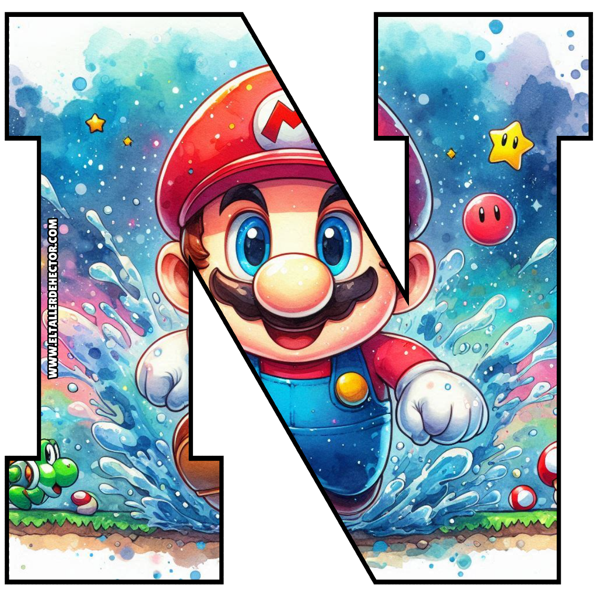 Letra N de Super Mario - El Taller de Hector