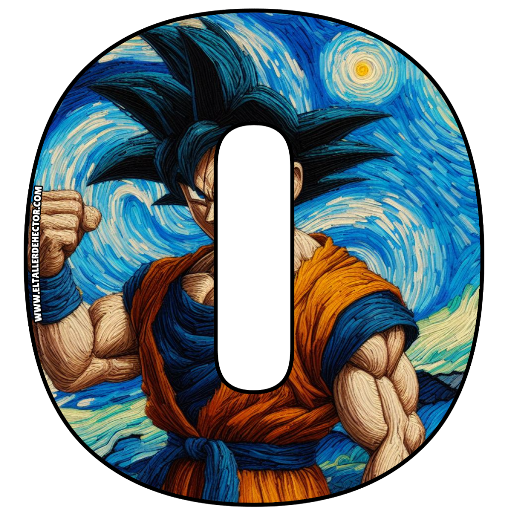 Letra O de Dragon Ball Goku Van Gogh - El Taller de Hector