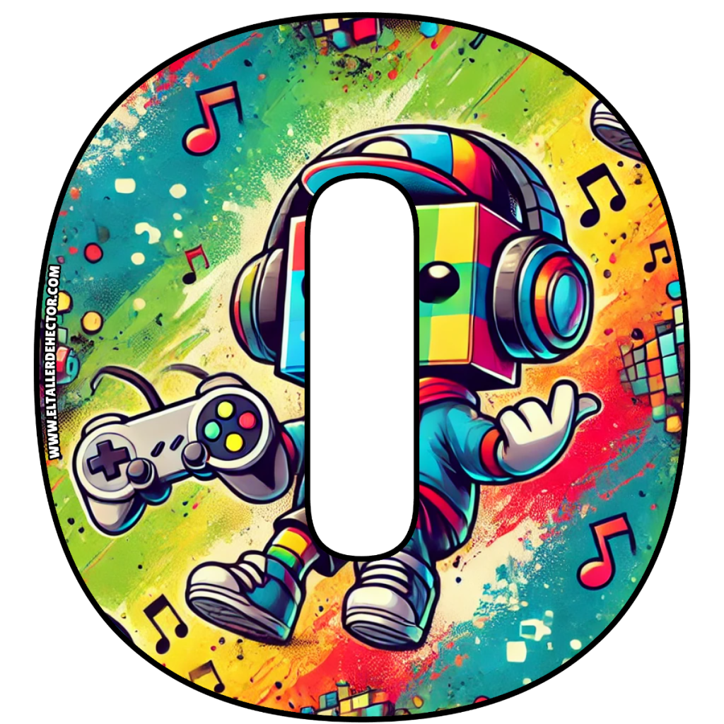 Letra O de Gamer Colorido Bloques - El Taller de Hector