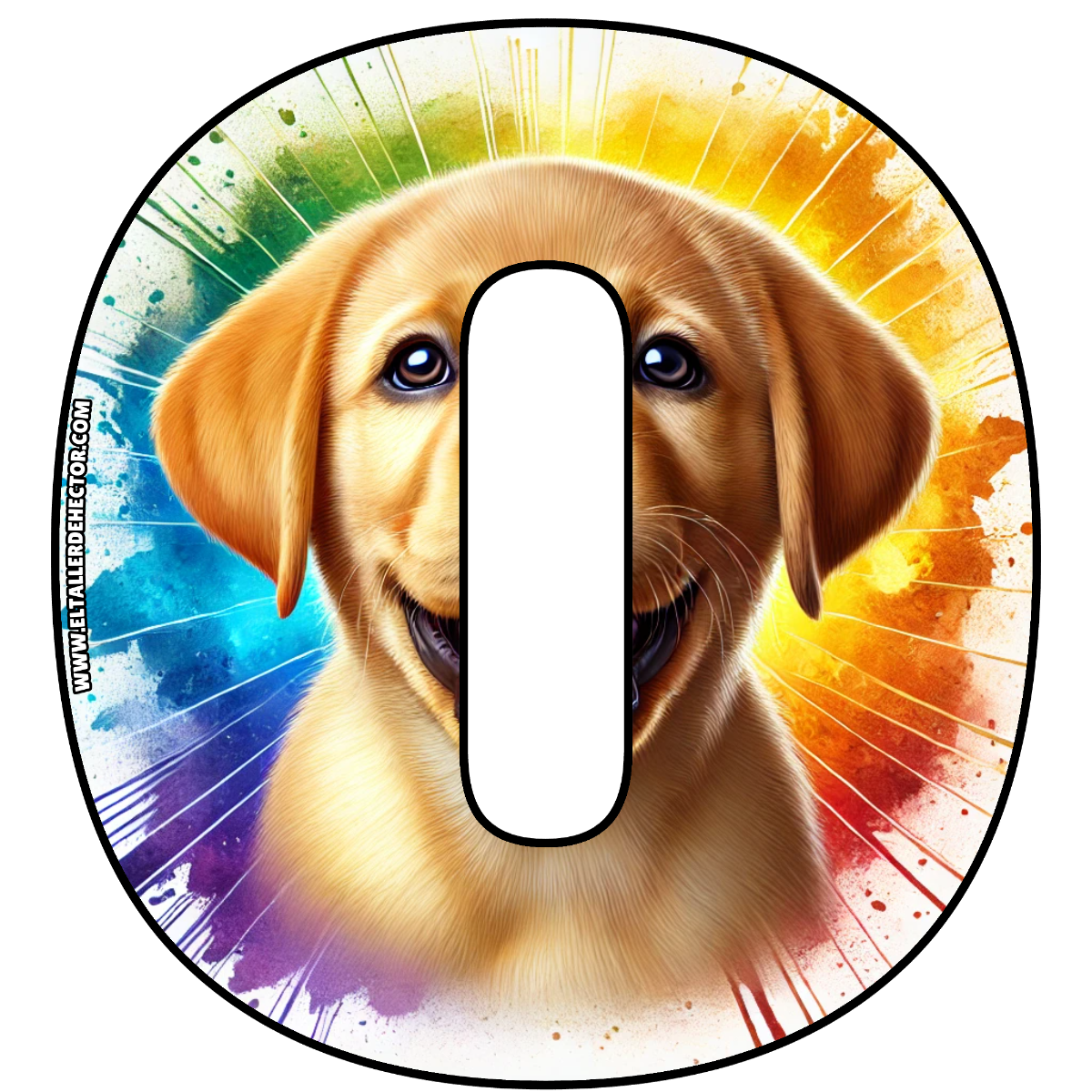 Letra O de Perro Labrador Retriever - El Taller de Hector