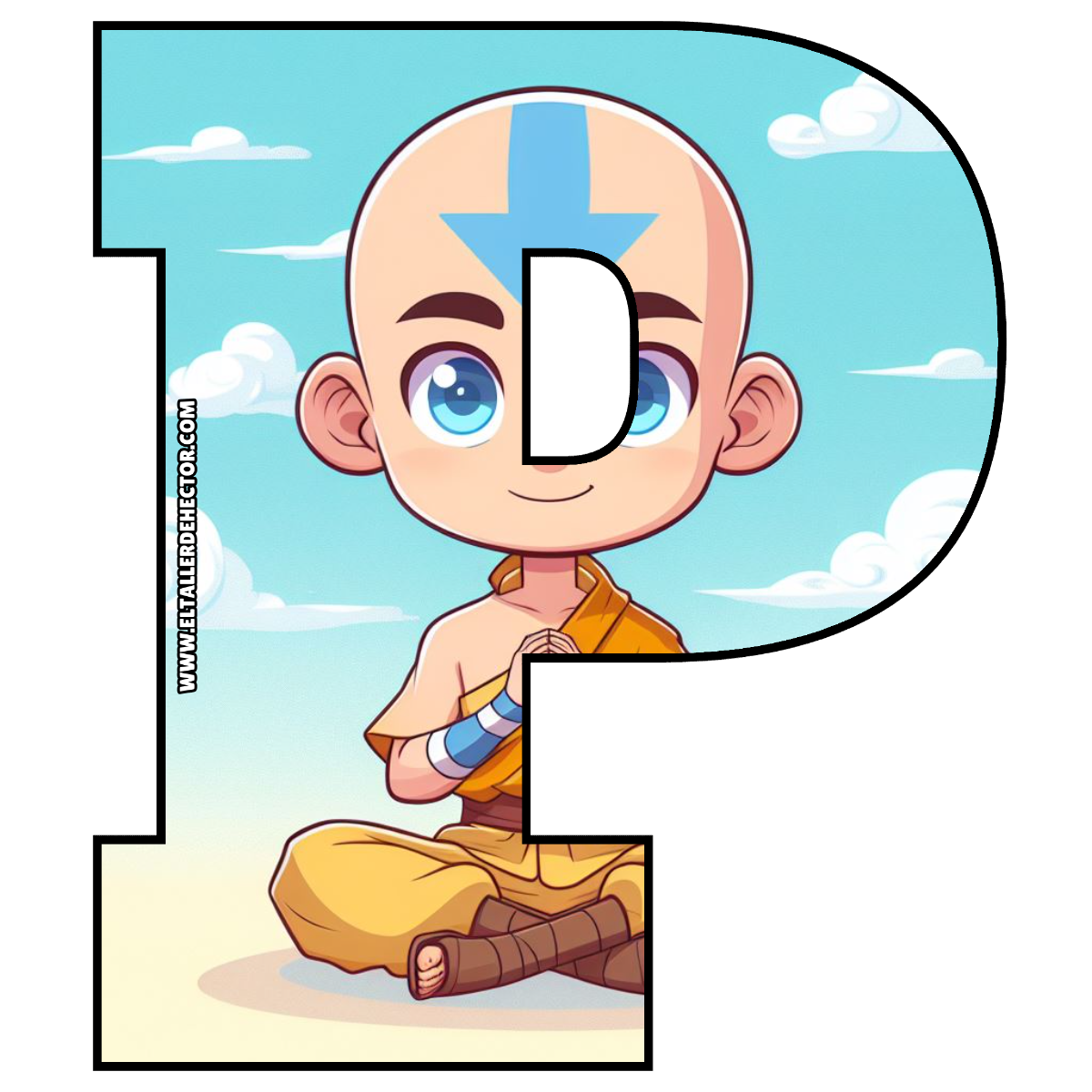 Letra P de Aang Avatar - El Taller de Hector