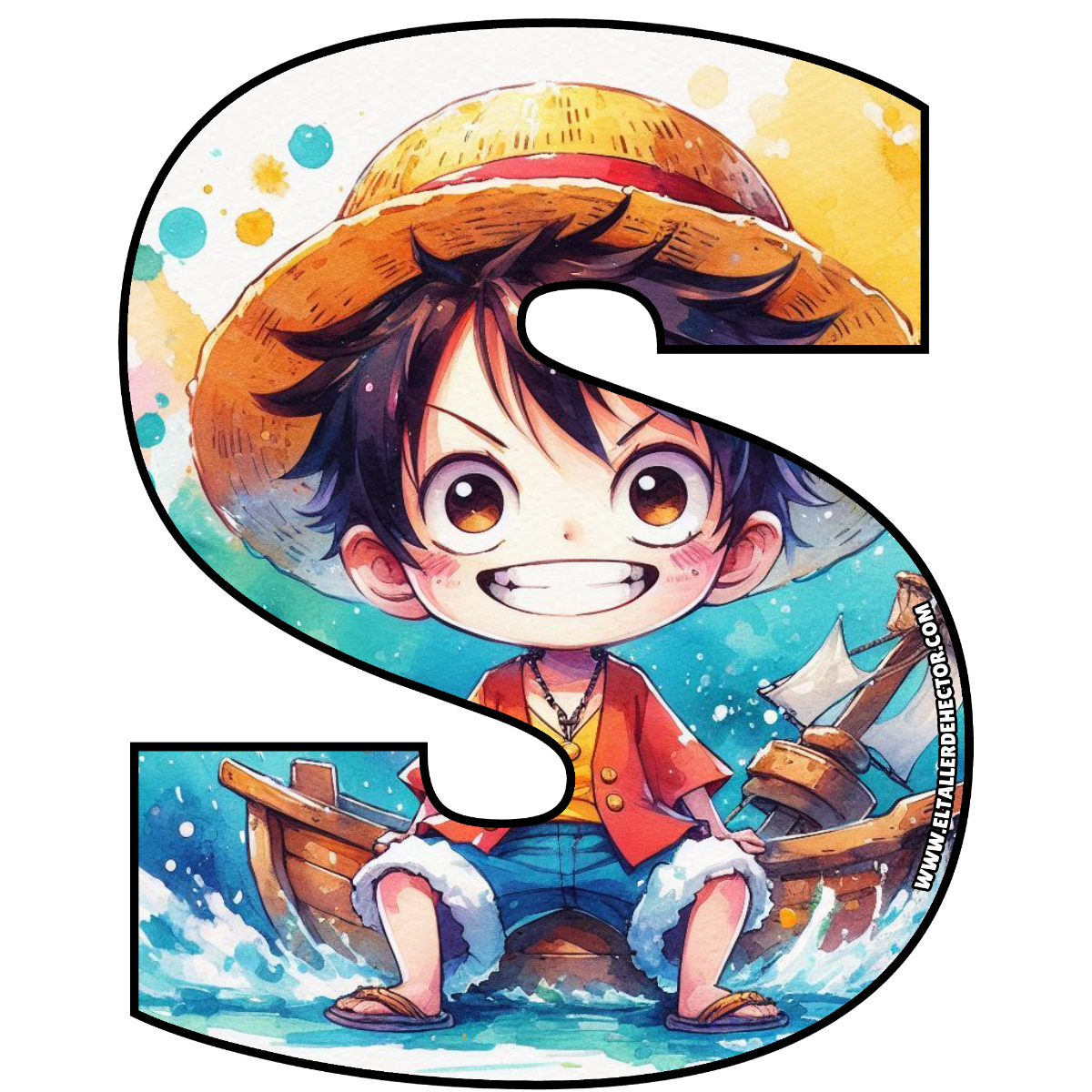 Letra S de Luffy One Piece - El Taller de Hector