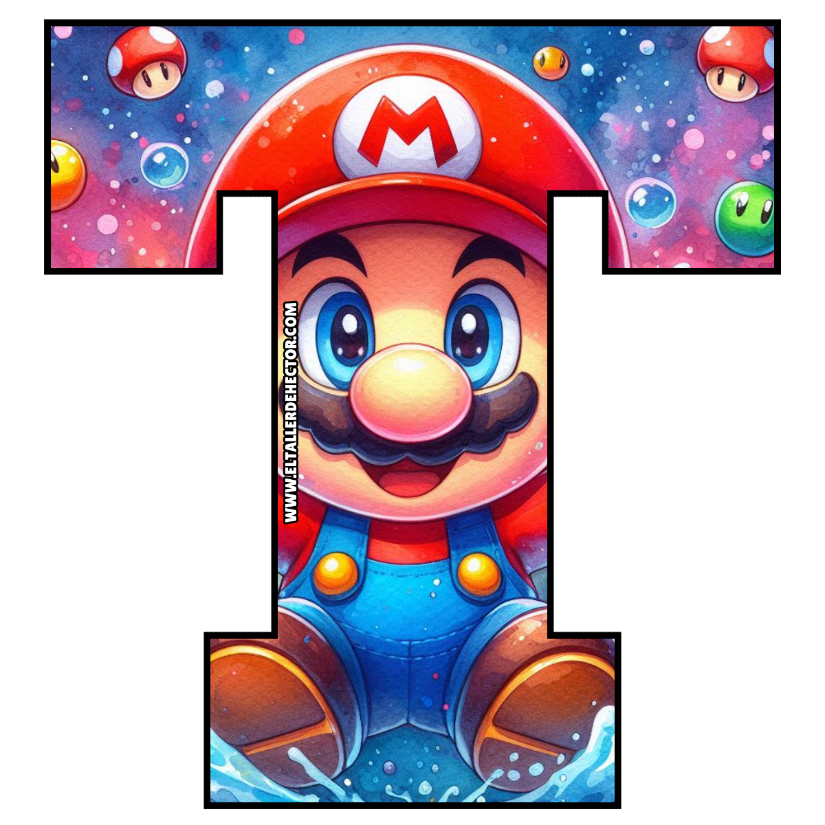 Letra T de Super Mario Bross - El Taller de Hector