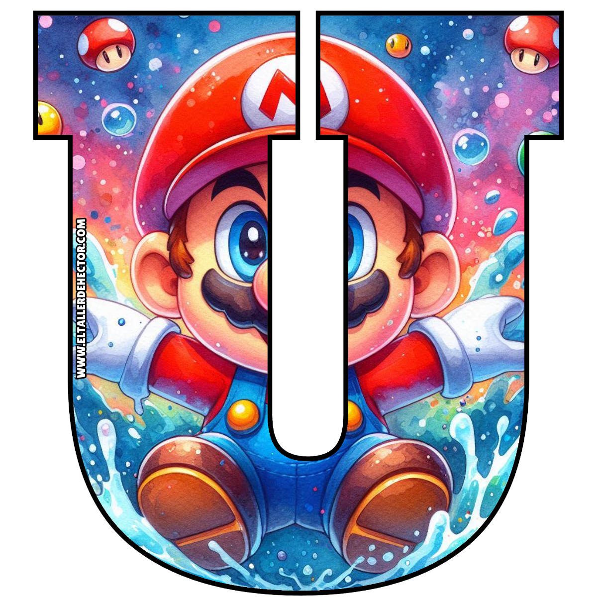 Letra U de Super Mario Bross - El Taller de Hector
