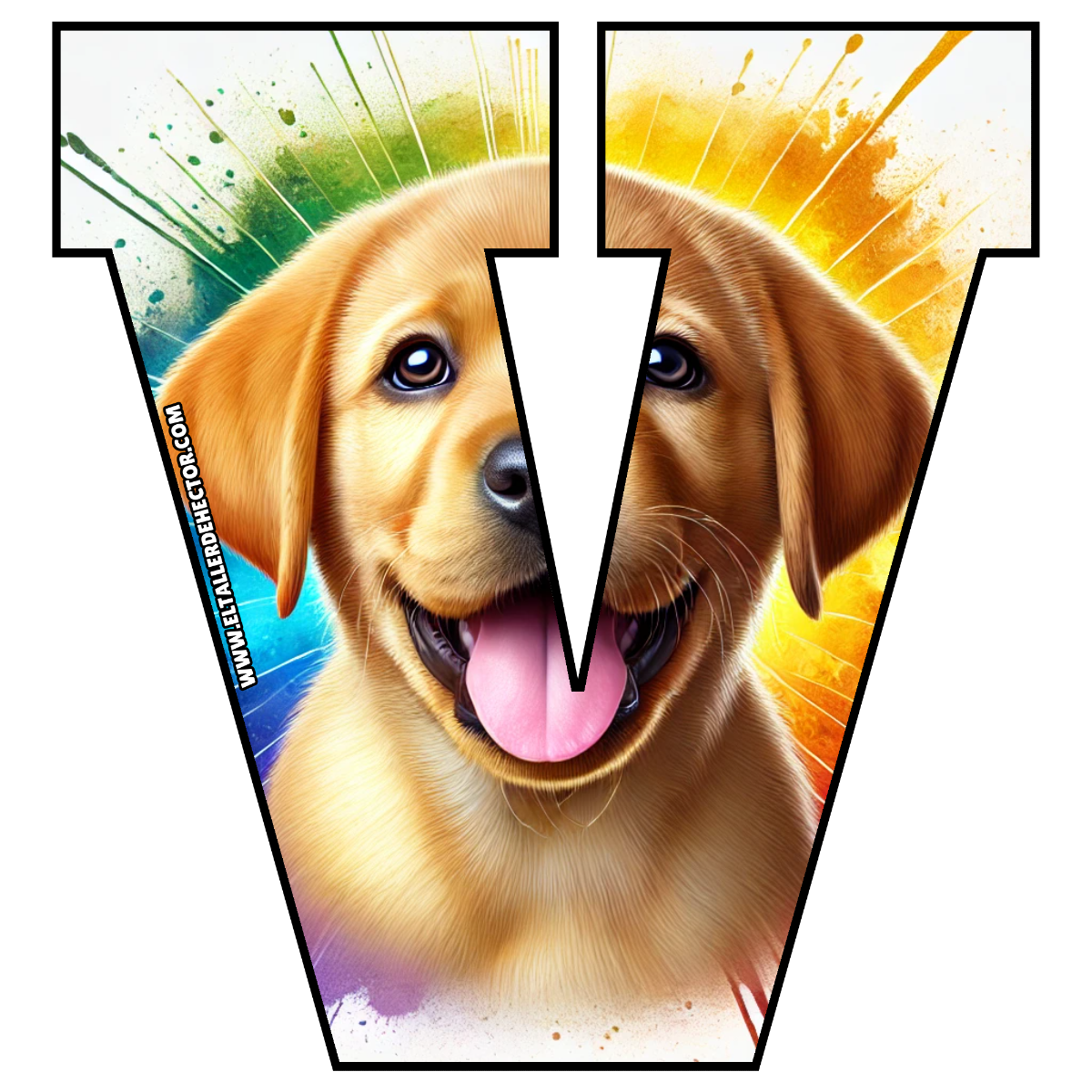Letra V de Perro Labrador Retriever - El Taller de Hector