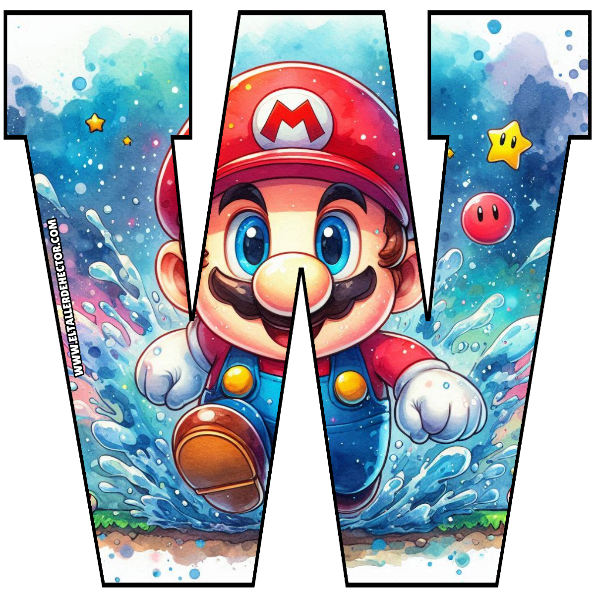 Letra W de Super Mario - El Taller de Hector