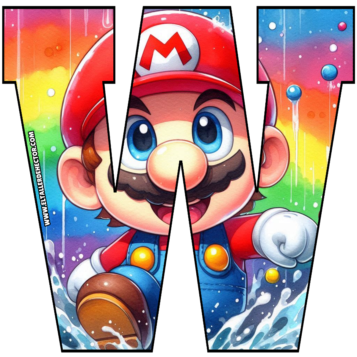 Letra W de Super Mario - El Taller de Hector