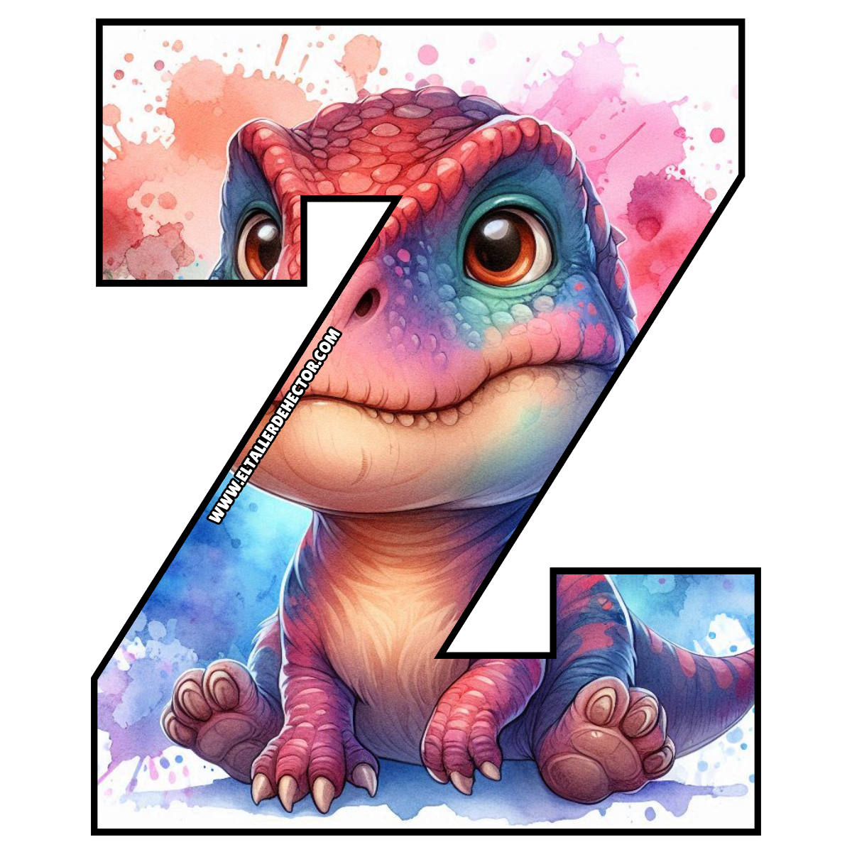 Letra Z de Dinosaurio T Rex - El Taller de Hector