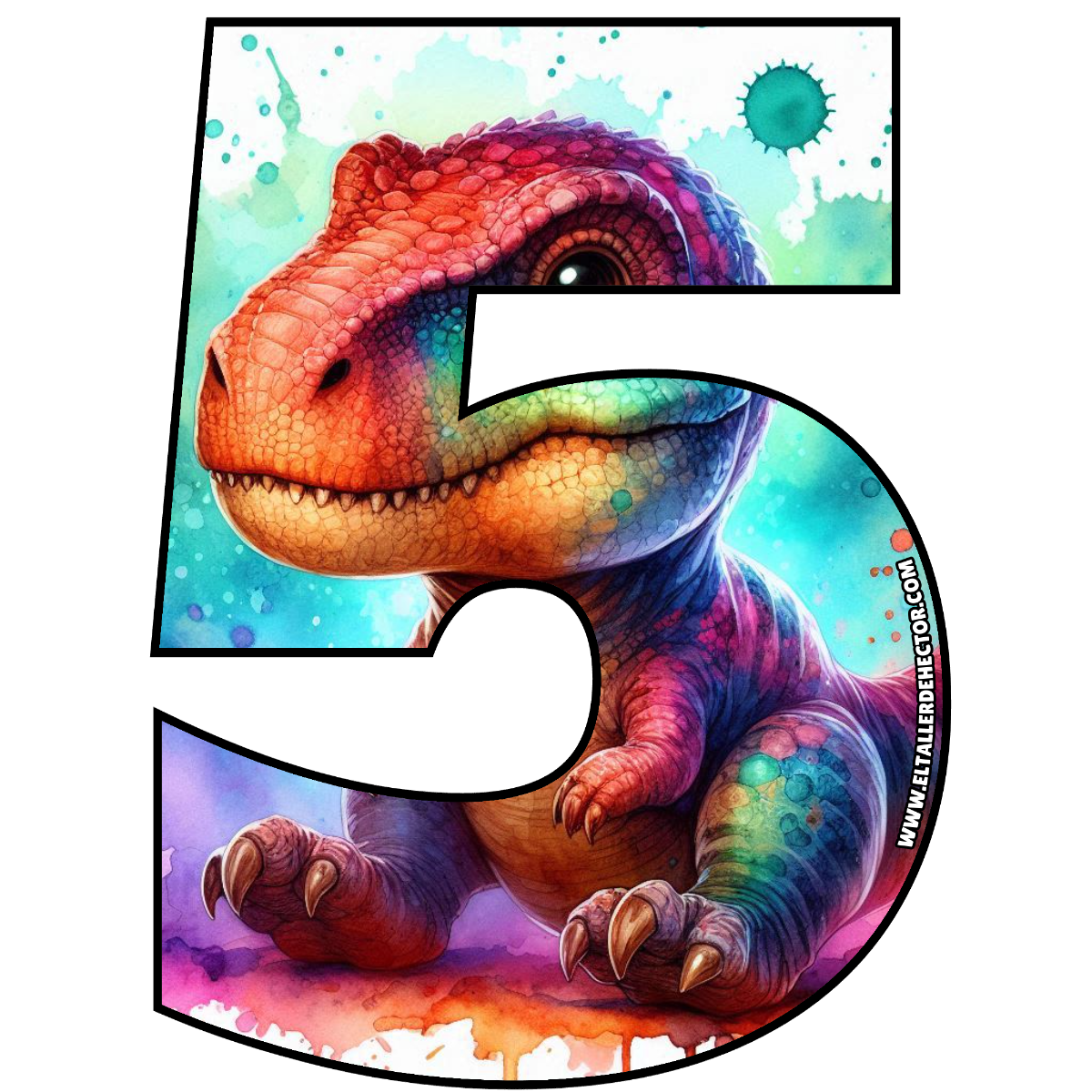 Numero 5 de T Rex Dinosaurio - El Taller de Hector