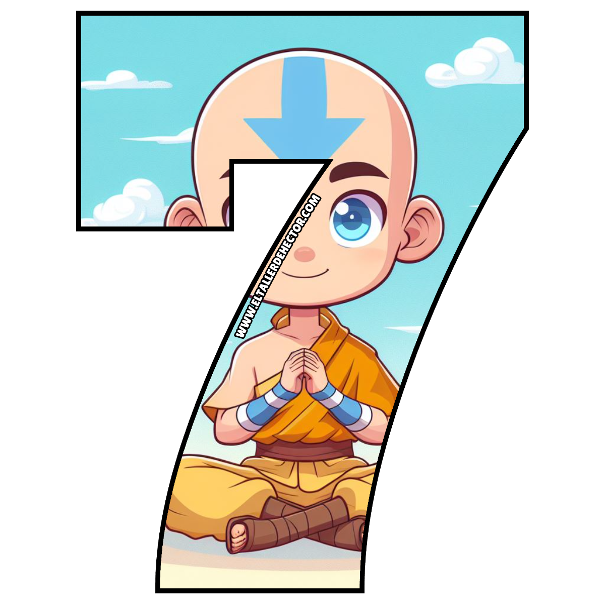 Numero 7 de Aang Avatar - El Taller de Hector