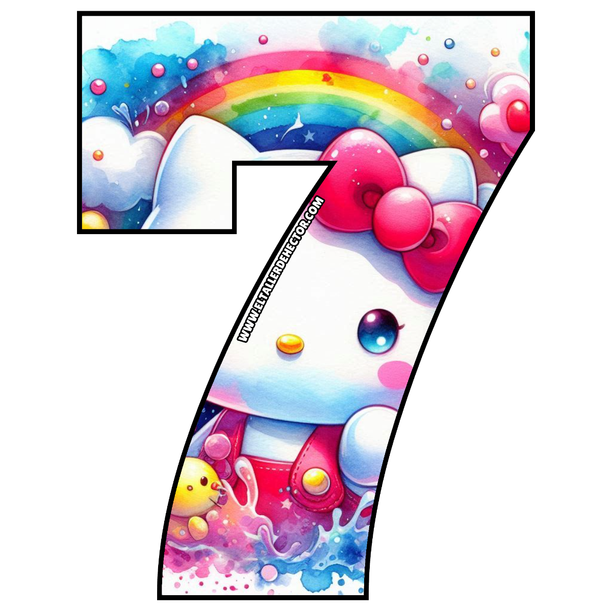 Etiqueta: Numero 7 de Hello Kitty - El Taller de Hector